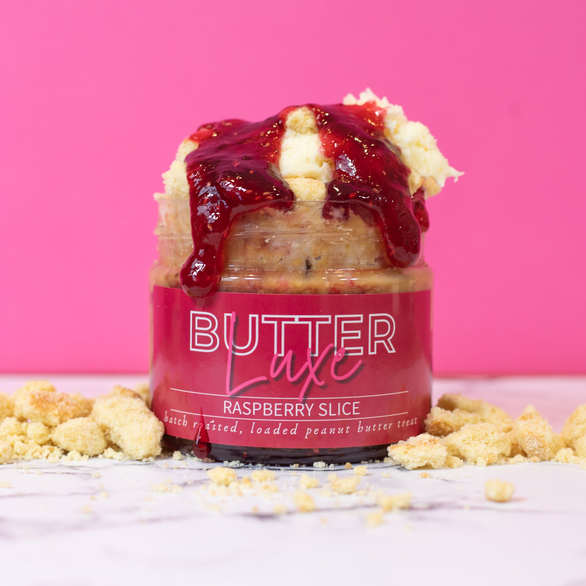 Raspberry Slice Loaded Peanut Butter – Butter Luxe Co